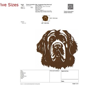 Leonberger Dog Machine Embroidery Design, Five Sizes Included, Instant ...