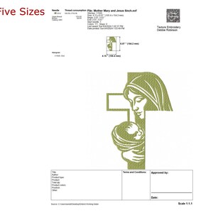 Mary and Jesus Machine Embroidery Design, Five Sizes Included, Instant ...