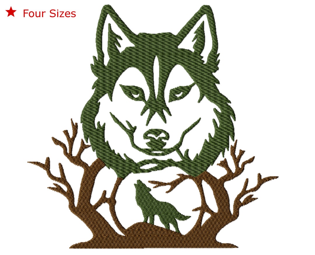 Wolf Howl Machine Embroidery Design, Four Sizes, Instant Download - Etsy