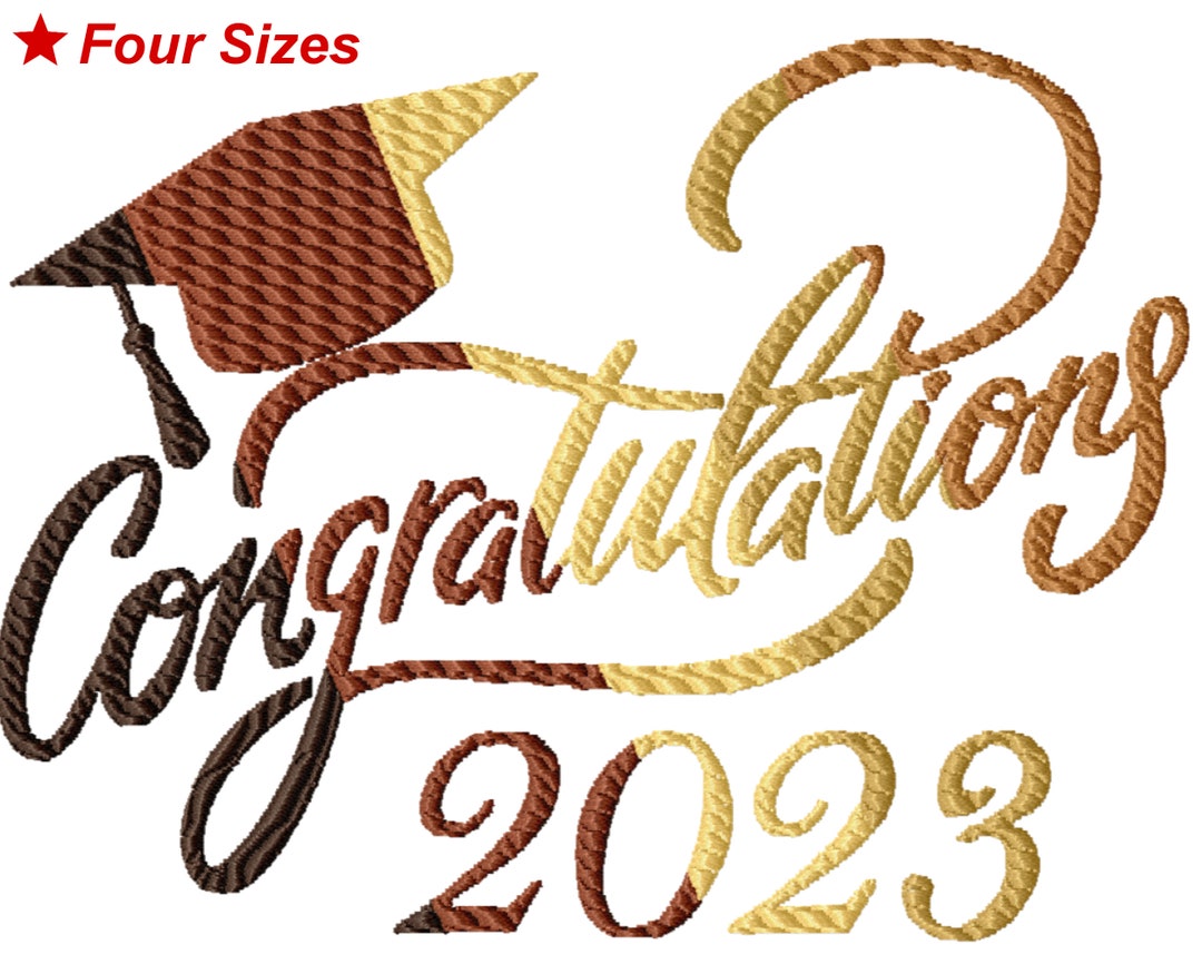 Congrat Stripe Machine Embroidery Design Four Sizes Included - Etsy