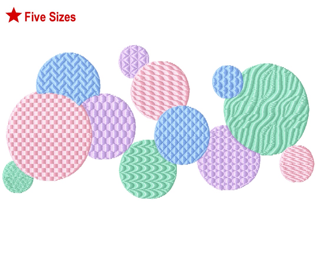 Texture Circles Machine Embroidery, Five Sizes Included, Instant ...