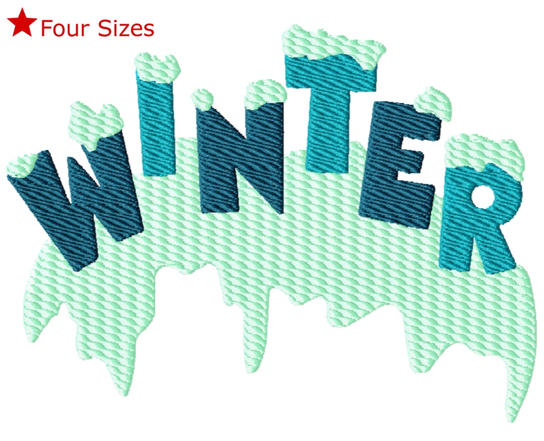 Winter Snow Drip Machine Embroidery Design, Four Sizes Included ...
