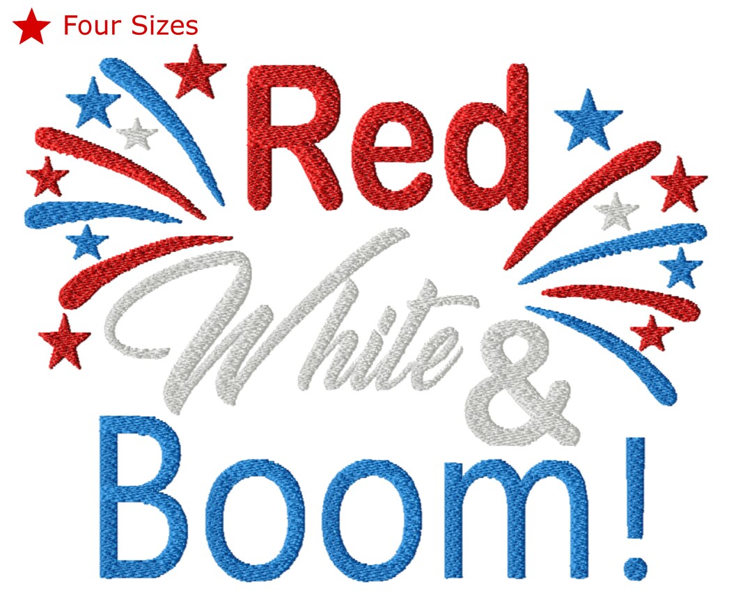 Boom Machine Embroidery Design, Four Sizes Included, Instant Download ...