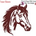 Horse Head Side Machine Embroidery Design, Four Sizes Included, Instant ...