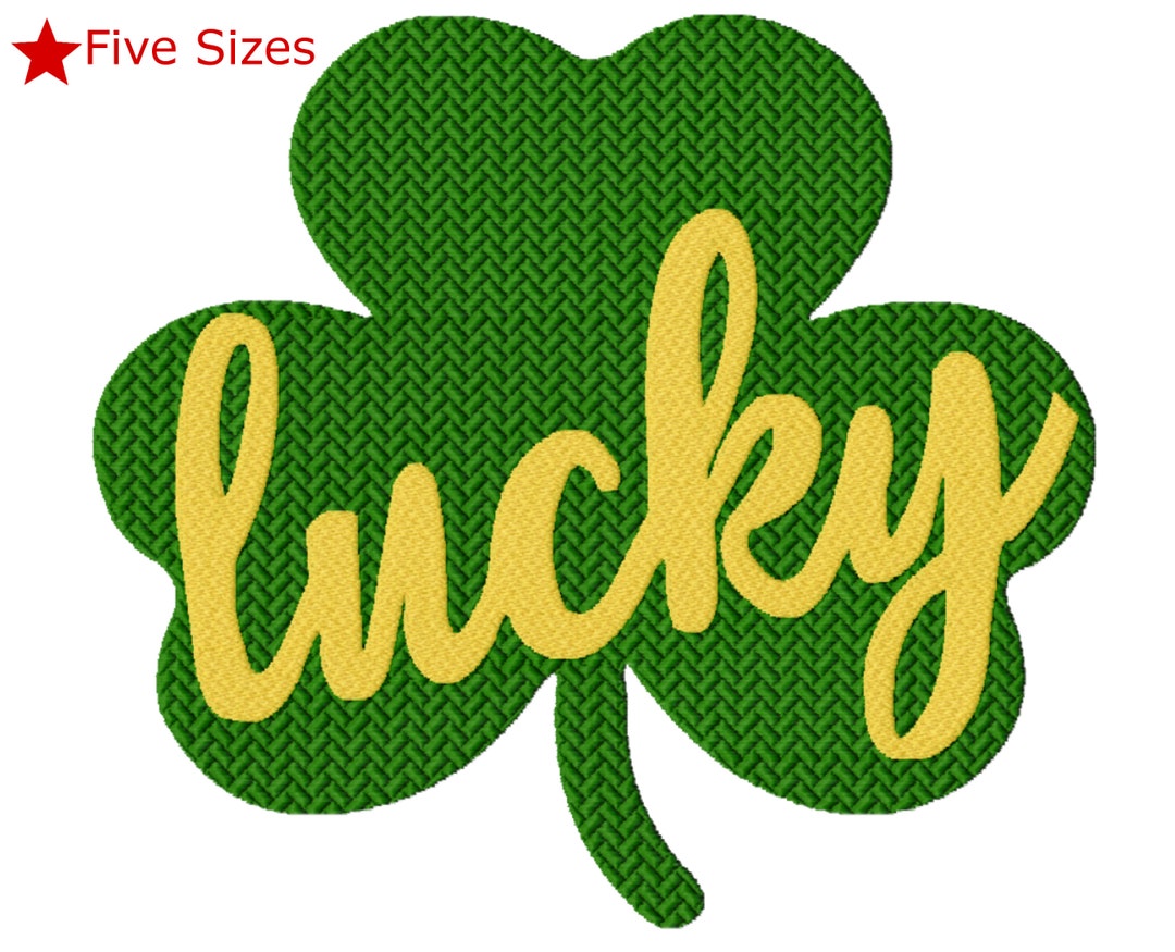 Lucky Clover Machine Embroidery Design, Five Sizes Included, Instant ...