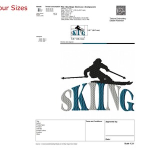 Sky Slope Machine Embroidery Design, Four Sizes Included, Instant ...