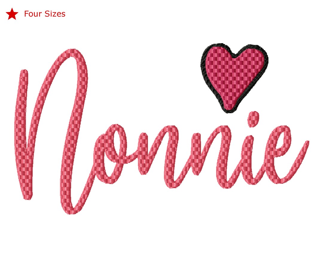 Nonnie Machine Embroidery Design, Four Sizes Included, Instant Download ...