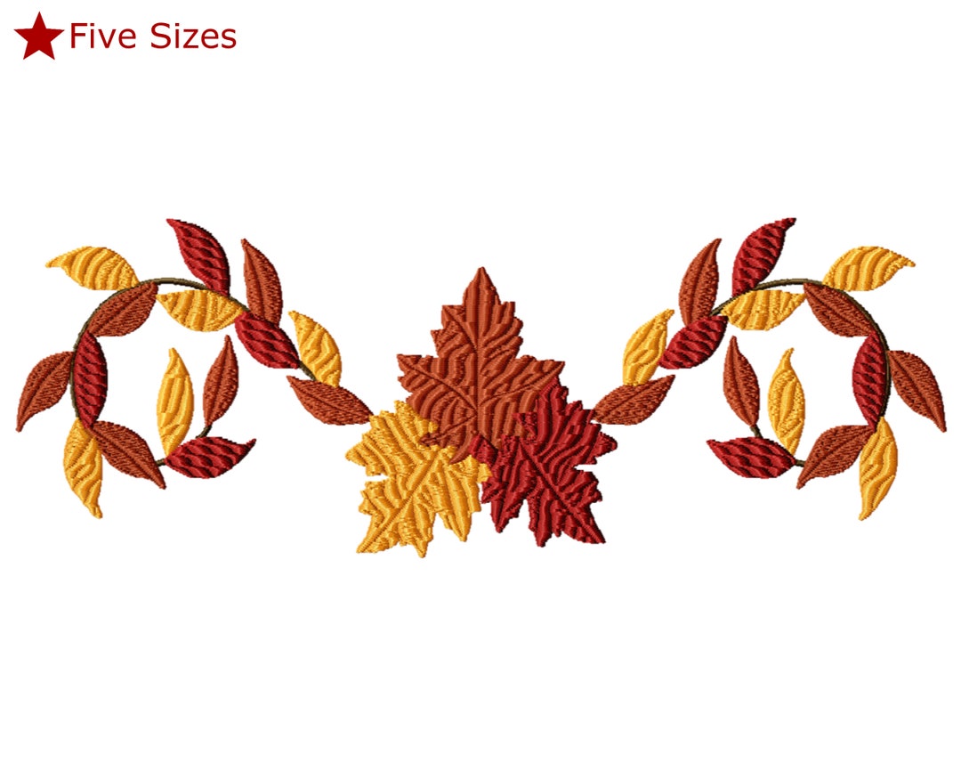 Fall Swirl Machine Embroidery Design, Five Sizes Included, Instant ...