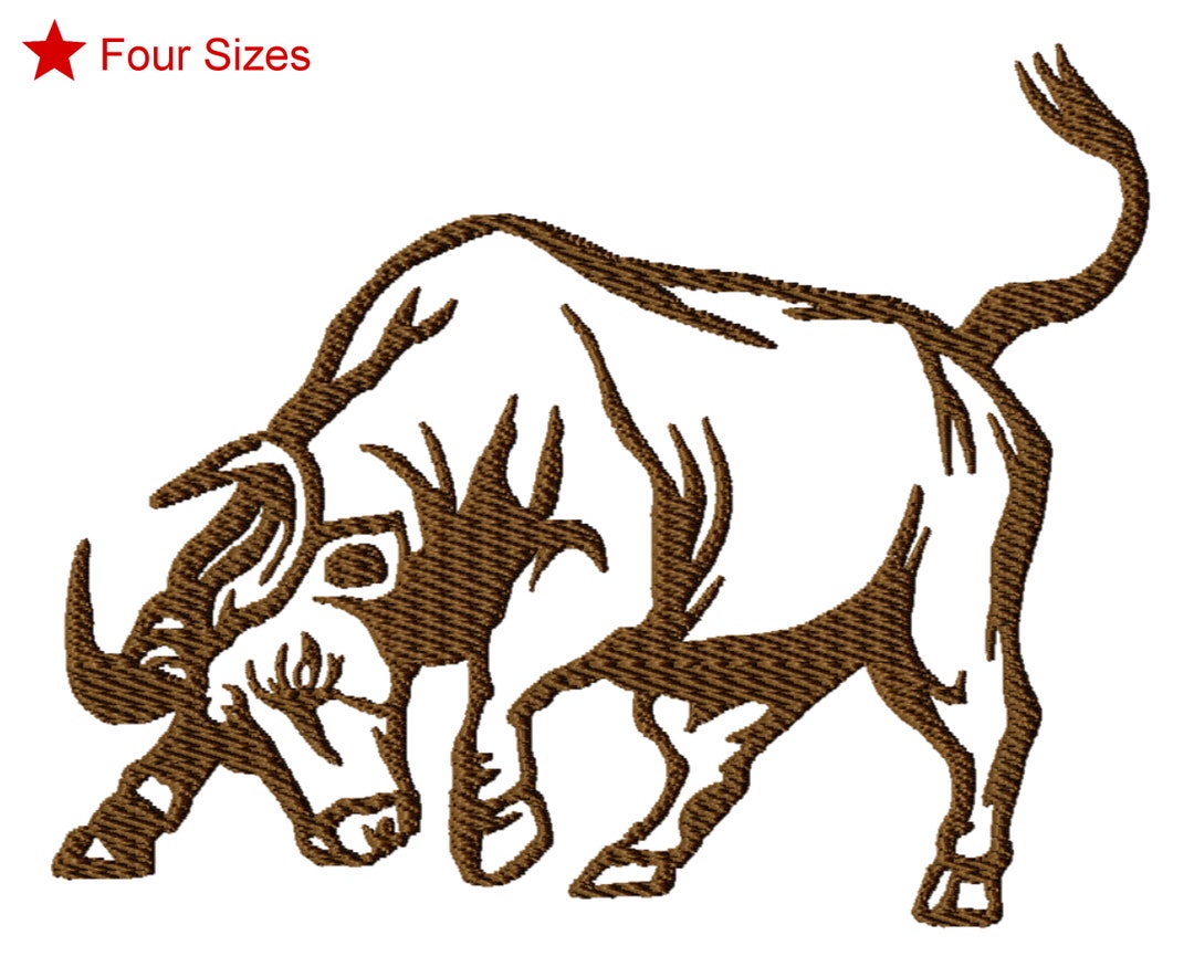 Buffalo Machine Embroidery Design, Four Sizes Included, Instant ...