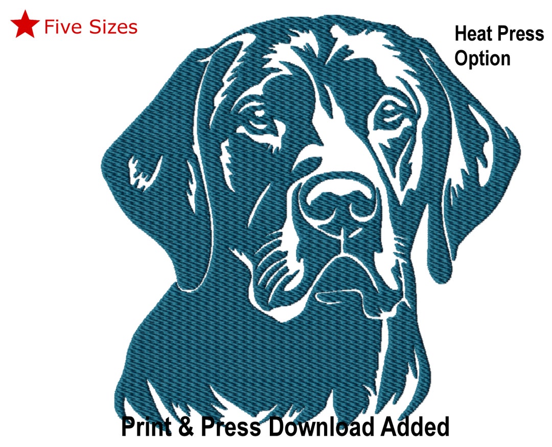 Labrador Retriever Portrait Machine Embroidery Design, Five Sizes ...