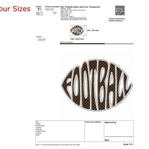 Football Letters Machine Embroidery Design, Four Sizes Included ...