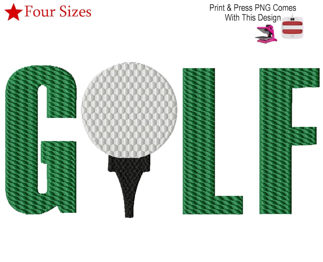 Golf Ball Word Machine Embroidery Design, Four Sizes Included, Instant ...