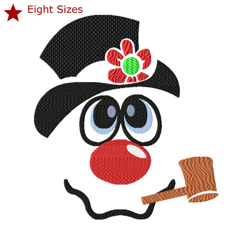 Snowman Face Embroidery - Etsy