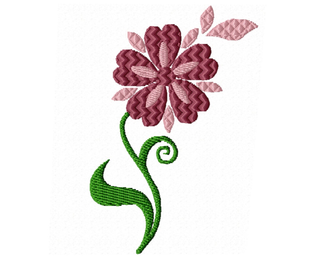 Pink Flower Machine Embroidery Design - Etsy