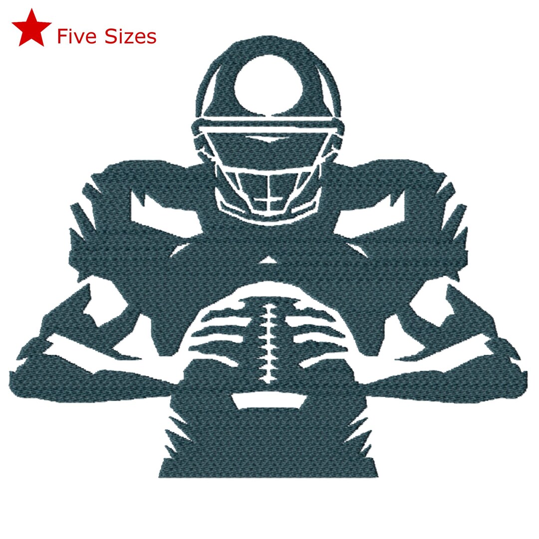 Football Player Machine Embroidery Design, Five Sizes Included, Instant ...
