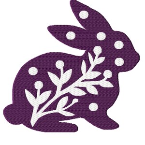 Bunny Holly Machine Embroidery Design, Four Sizes Included, Instant ...