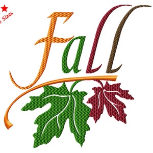 Fall Machine Embroidery Design, Three Sizes Included - Etsy