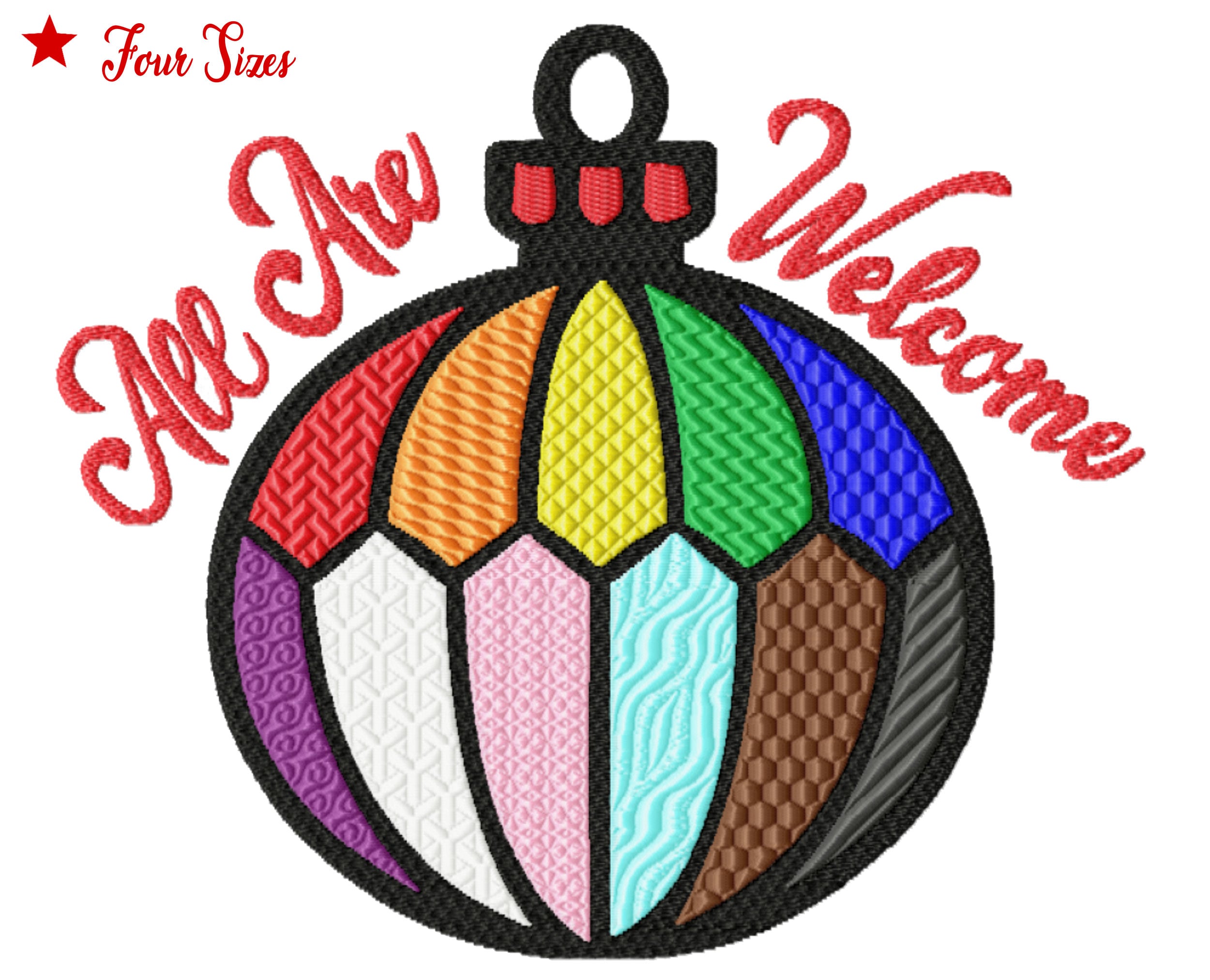 Pride Bulb Machine Embroidery Design Four Sizes Included - Etsy