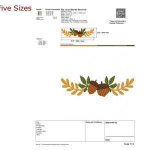 Acorn Border Machine Embroidery Design, Five Sizes Included, Instant ...