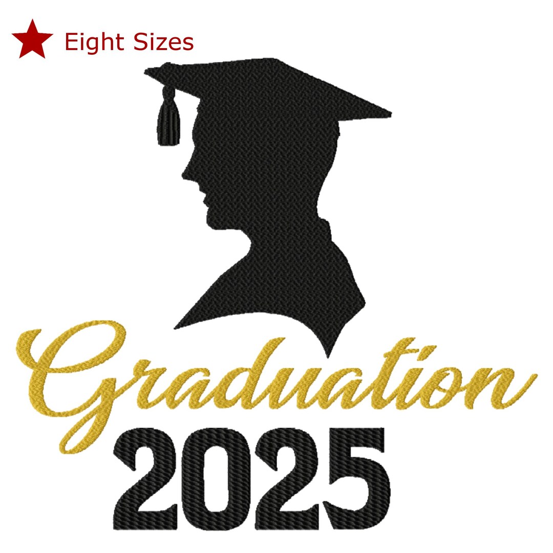 Boy Graduation 2025 Machine Embroidery Design, Eight Sizes Included ...