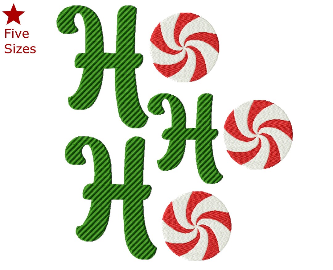 Ho Ho Candy Machine Embroidery Design, Five Sizes Included, Instant ...