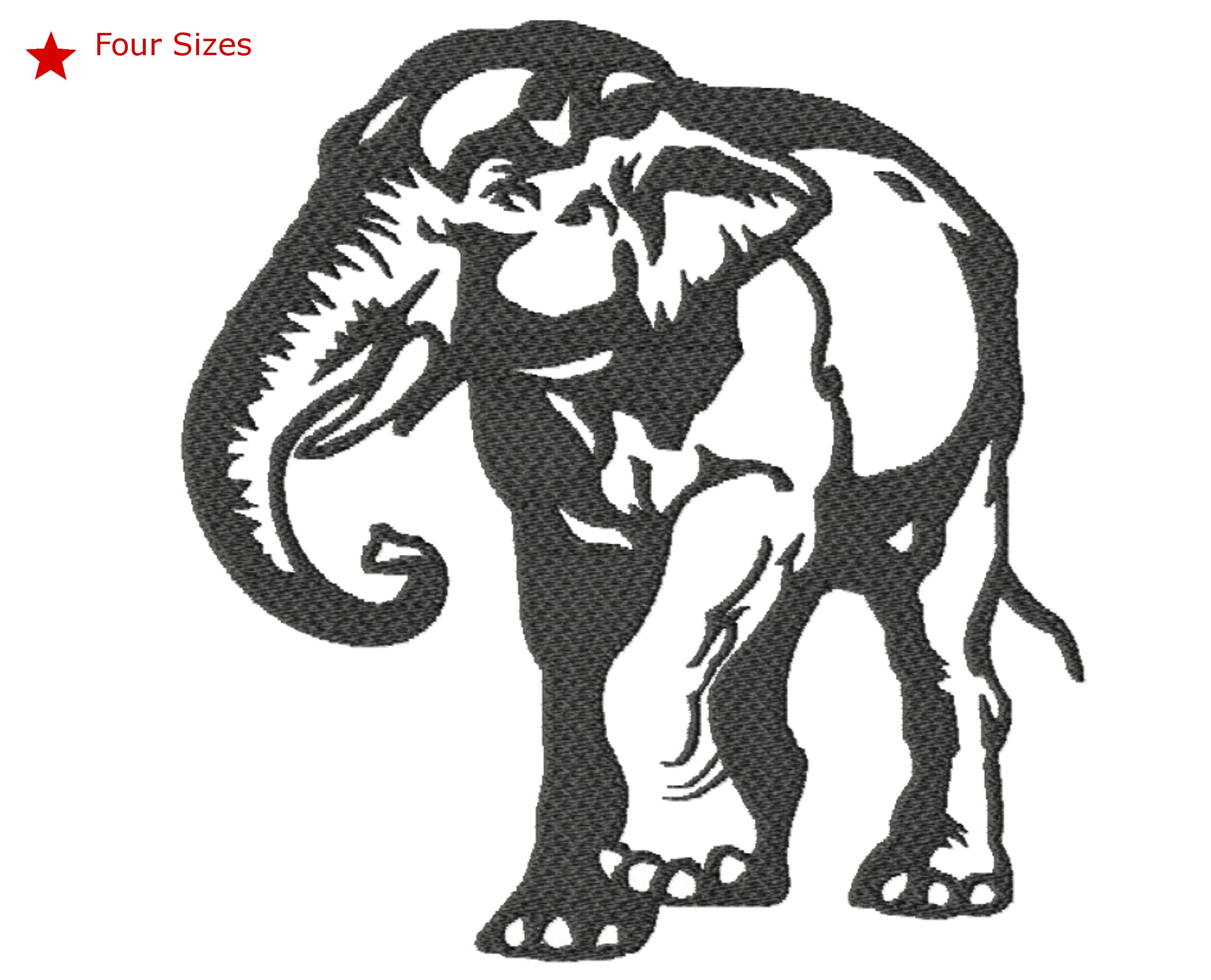 Elephant Machine Embroidery Design Four Sizes Included - Etsy