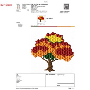 Fall Tree Machine Embroidery Design, Four Sizes - Etsy