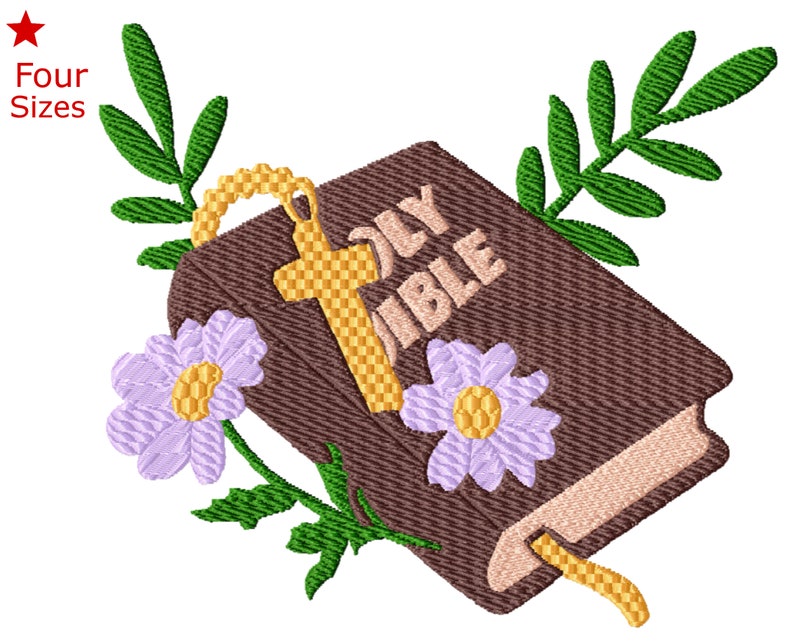 Holy Bible Machine Embroidery Design, Four Sizes Included, Instant ...