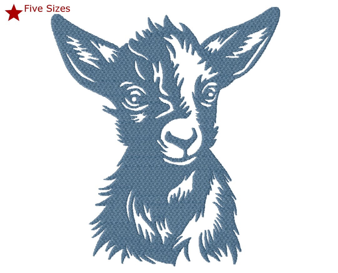 Goat Kid Machine Embroidery Design, Five Sizes Included, Instant ...