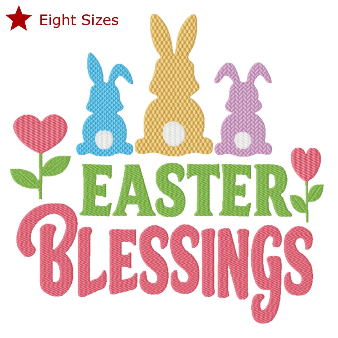 Easter Blessings Machine Embroidery Design, Eight Sizes Included ...