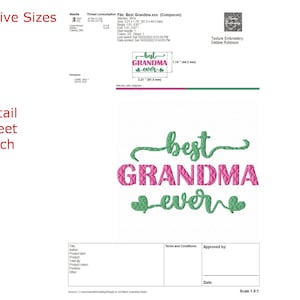 Best Grandma Machine Embroidery Design, Five Sizes Included, Instant ...