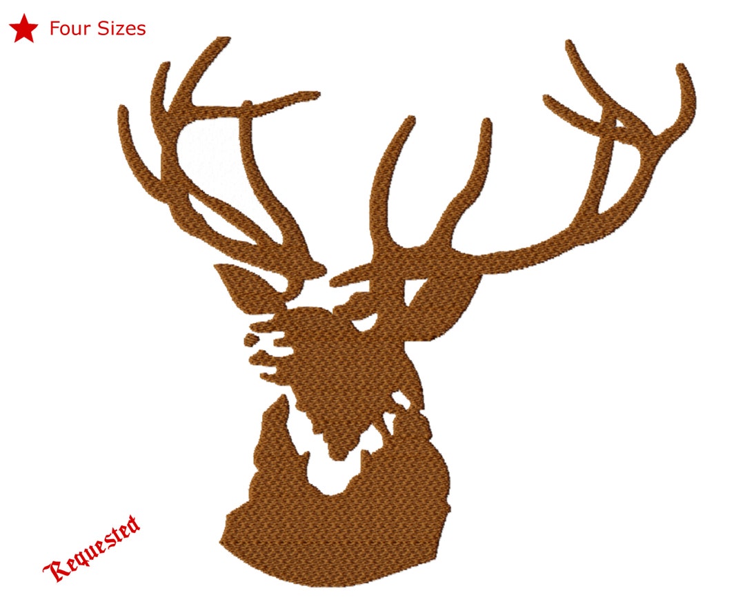 Dear Head Machine Embroidery Design, Two Sizes Included, Requested D ...