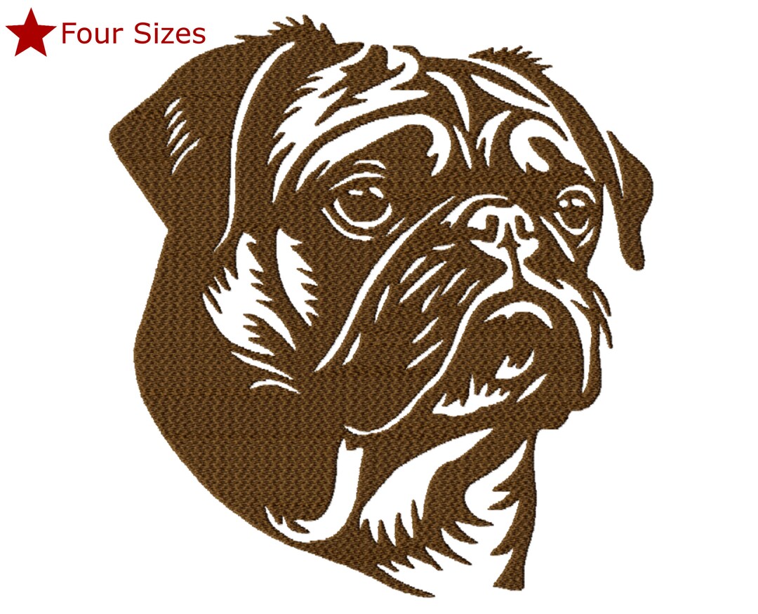 Pug Side Machine Embroidery Design, Five Sizes Included, Instant ...
