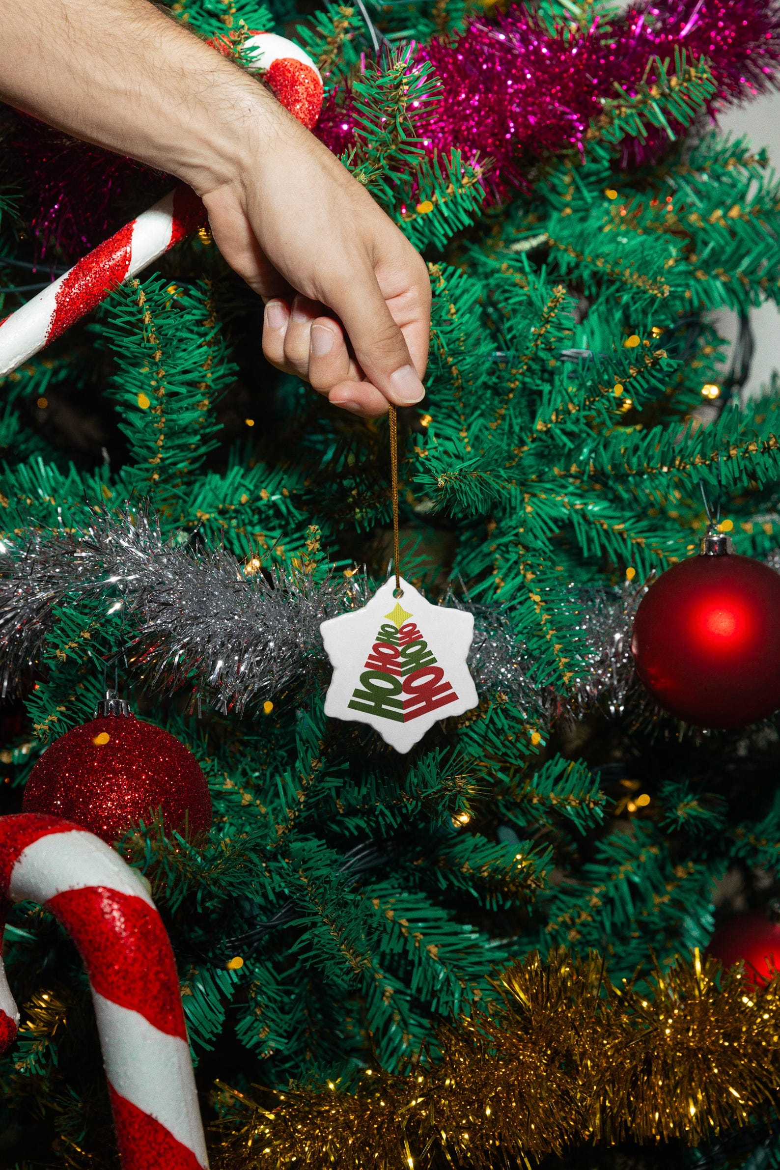 Ho Ho Christmas Tree Machine Embroidery Design, Seven Sizes Included ...