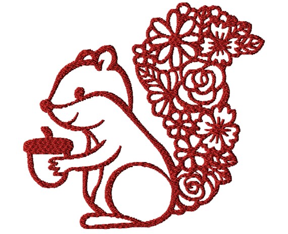 Squirrel Machine Embroidery Design - Etsy