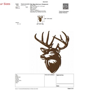 Buck Machine Embroidery Design, Four Sizes Included, Instant Download ...