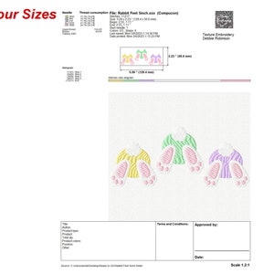 Rabbit Feet Machine Embroidery Design, Four Sizes Included, Instant ...