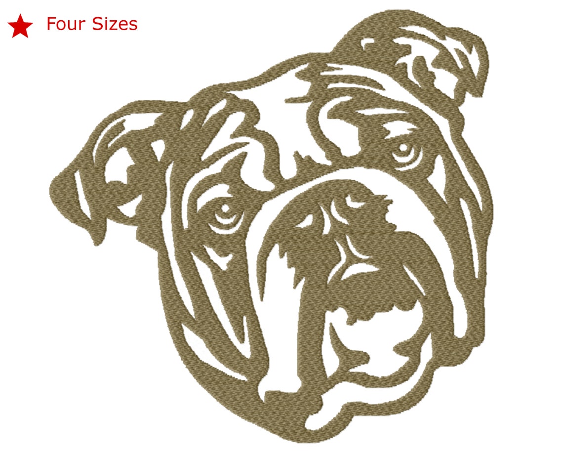 English Bulldog Machine Embroidery Design Four Sizes - Etsy
