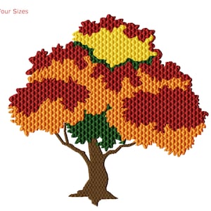 Fall Tree Machine Embroidery Design, Four Sizes - Etsy