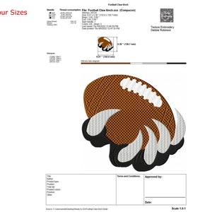 Football Claw Machine Embroidery Design, Four Sizes Included - Etsy