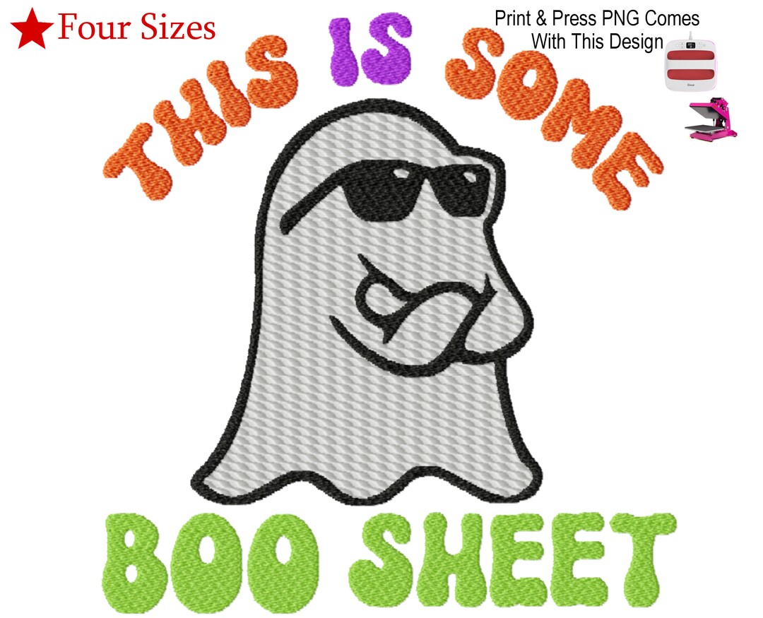 Boo Sheet Machine Embroidery Design, Four Sizes Included, Instant ...