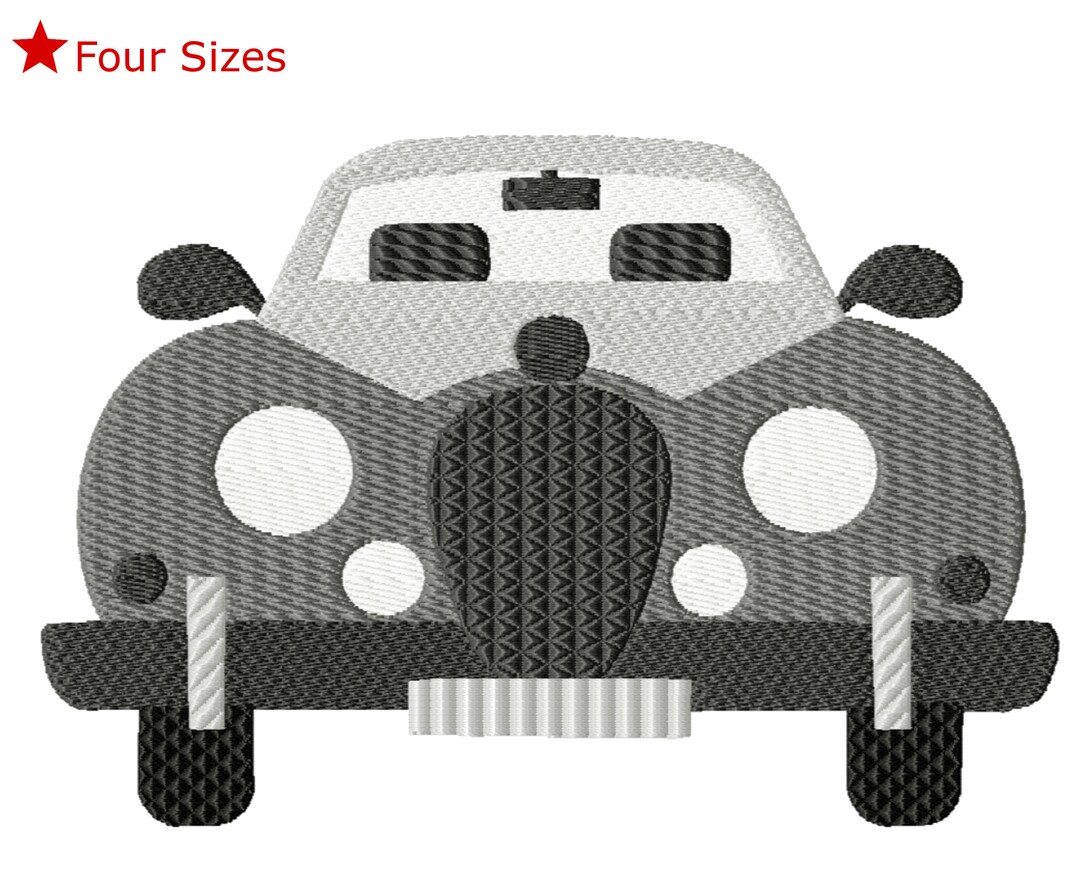 Vintage Car II Machine Embroidery Design, Four Sizes Included, Instant ...