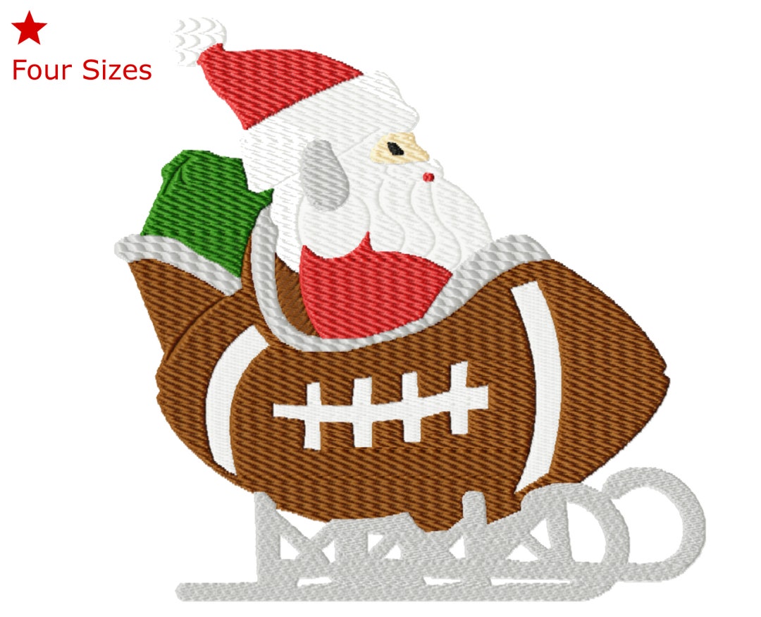 Football Santa Machine Embroidery Design, Four Sizes Included, Instant ...