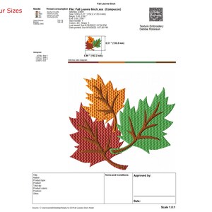 Fall Leaves Machine Embroidery Design, Four Sizes Included - Etsy