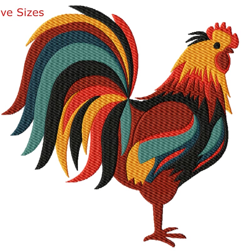 Rooster Embroidery - Etsy