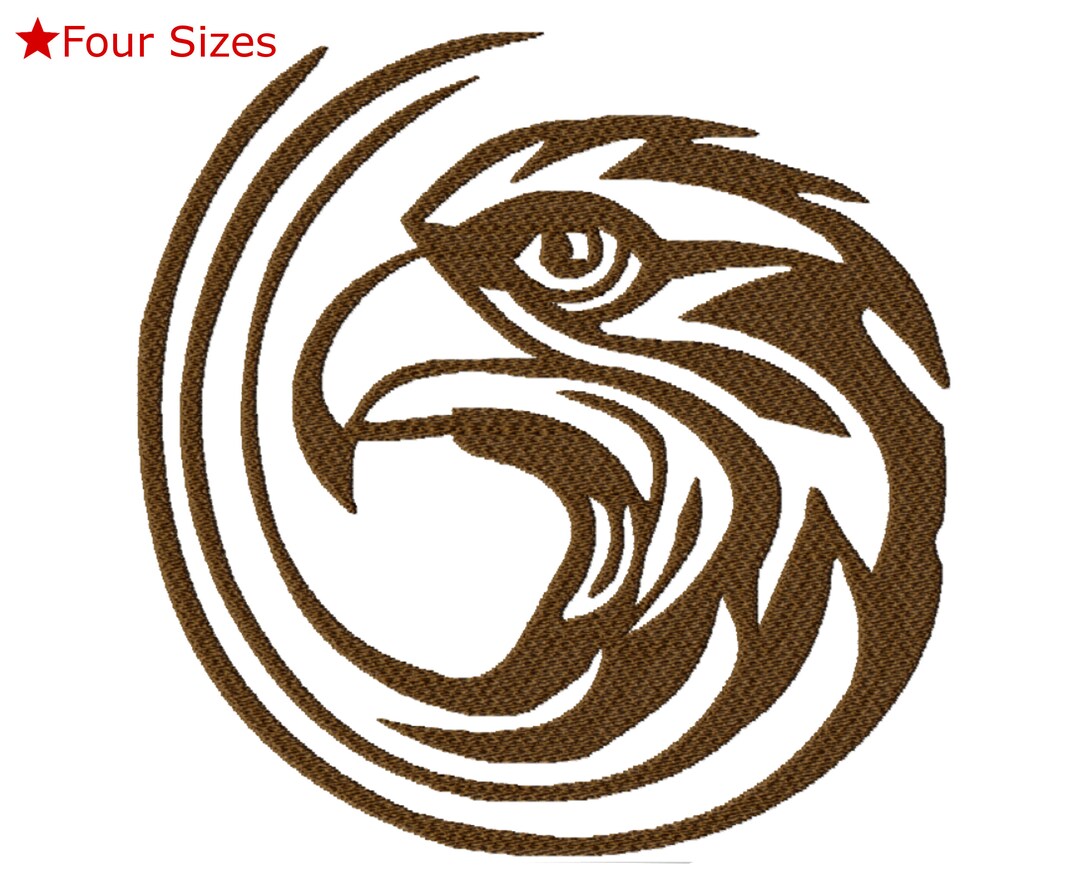 Hawk Circle Machine Embroidery Design, Four Sizes Included, Instant ...