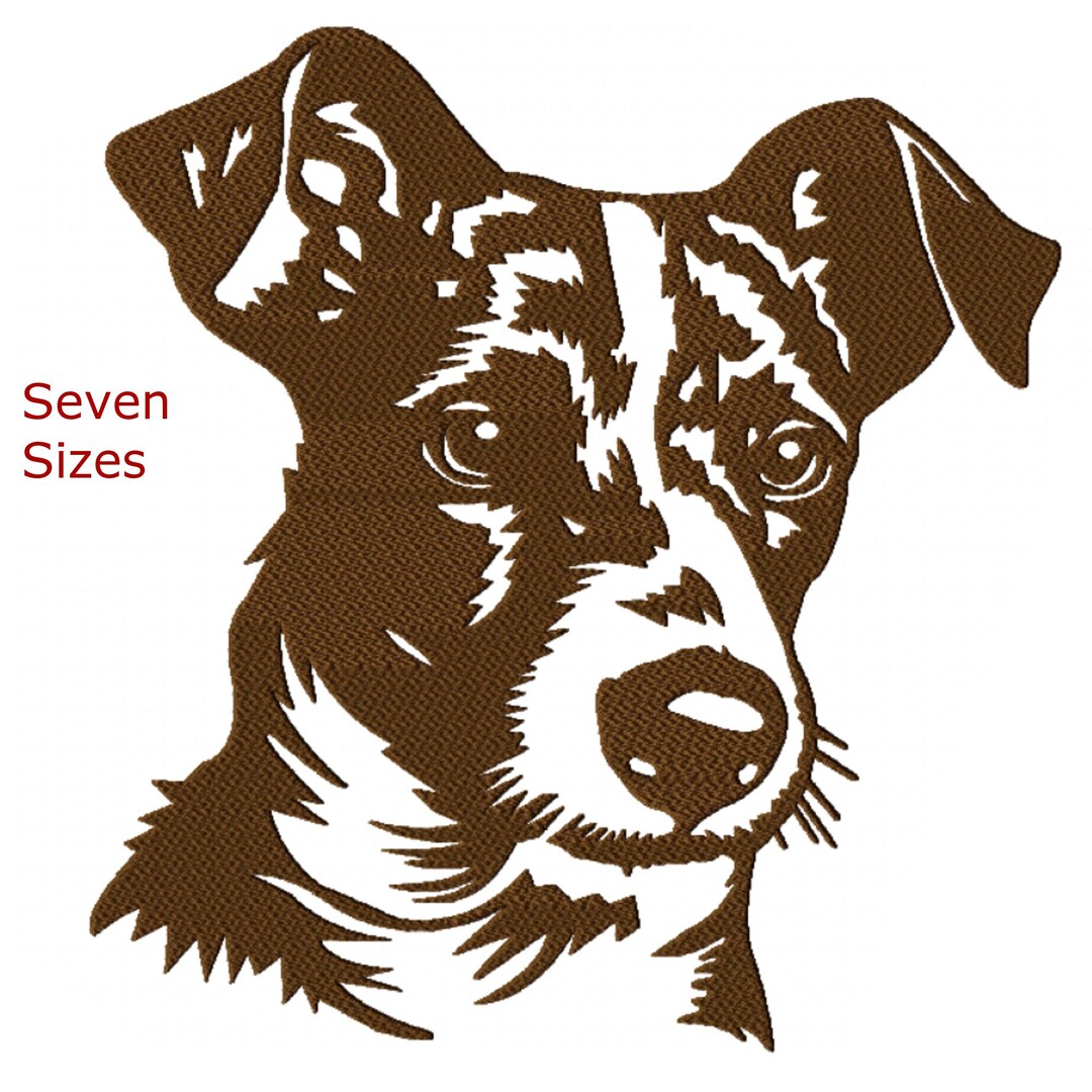 Jack Russell Terrier Machine Embroidery Design, Seven Sizes Included ...