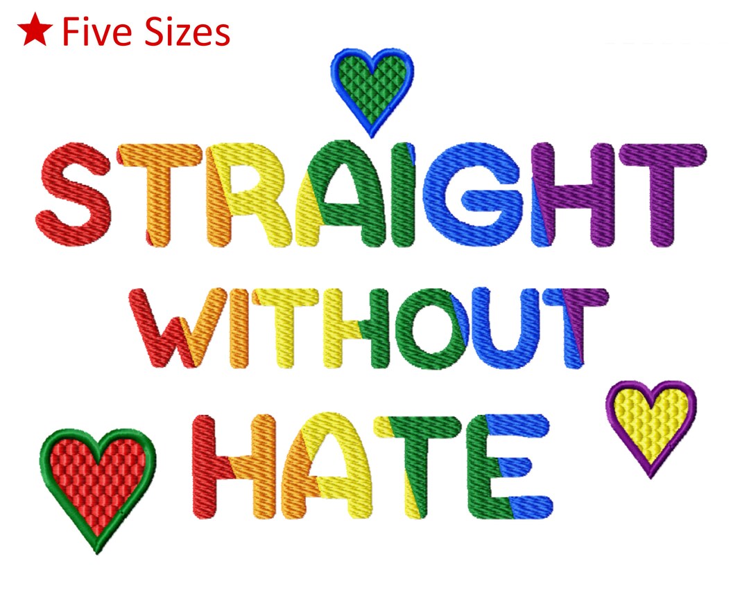 Straight Pride Machine Embroidery Design, Five Sizes Included, Instant ...