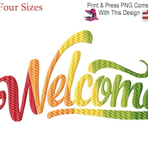 Welcome Fade Machine Embroidery Design, Four Sizes Included, Instant ...
