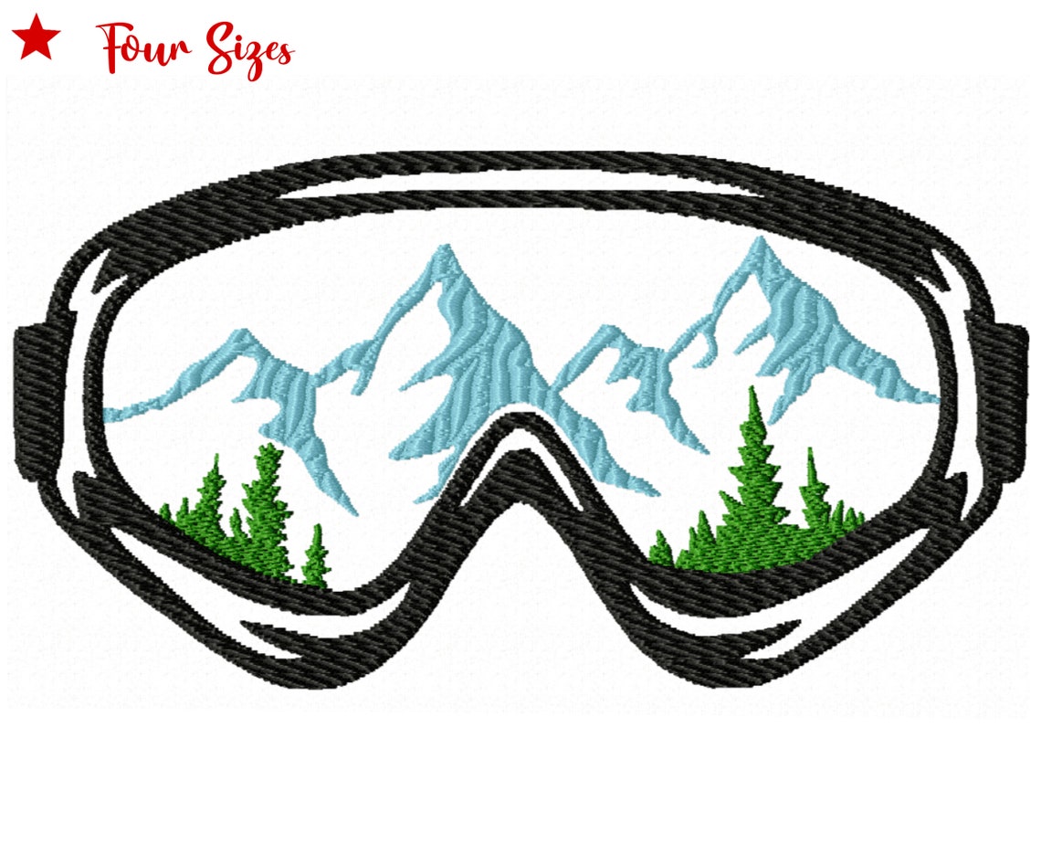 Ski Goggles Machine Embroidery Design Four Sizes Included - Etsy